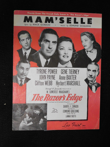 Mam'selle 1947 The Razor's Edge Sheet Music | eBay
