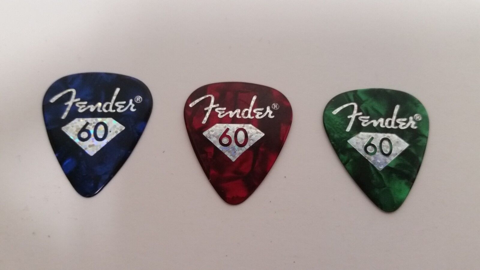 3 Fender 60th Diamond Anniversary Guitar Picks 1946-2006 1 Each Blue ...