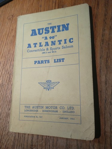 Austin A90 A 90 Parts List Catalog 1951 | eBay