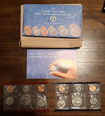1991 Uncirculated Coin Set U.S Mint Original Government Packaging OGP ...