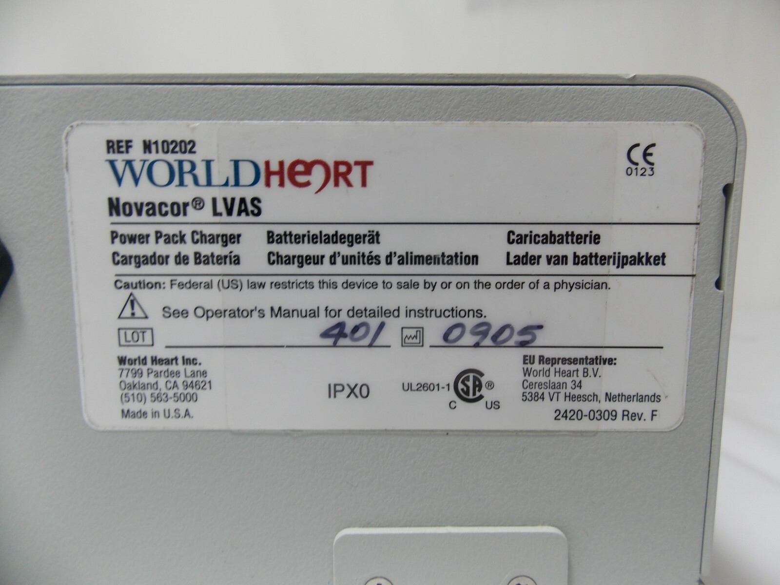 WORLDHEART Novacor LVAS Monitor Power Pack Charger 0905 (LAM-515) | eBay
