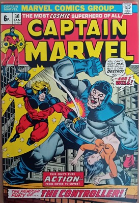 Captain Marvel #30 - FN (6.0) - Marvel 1973 - 6p UK - Starlin - vs ...