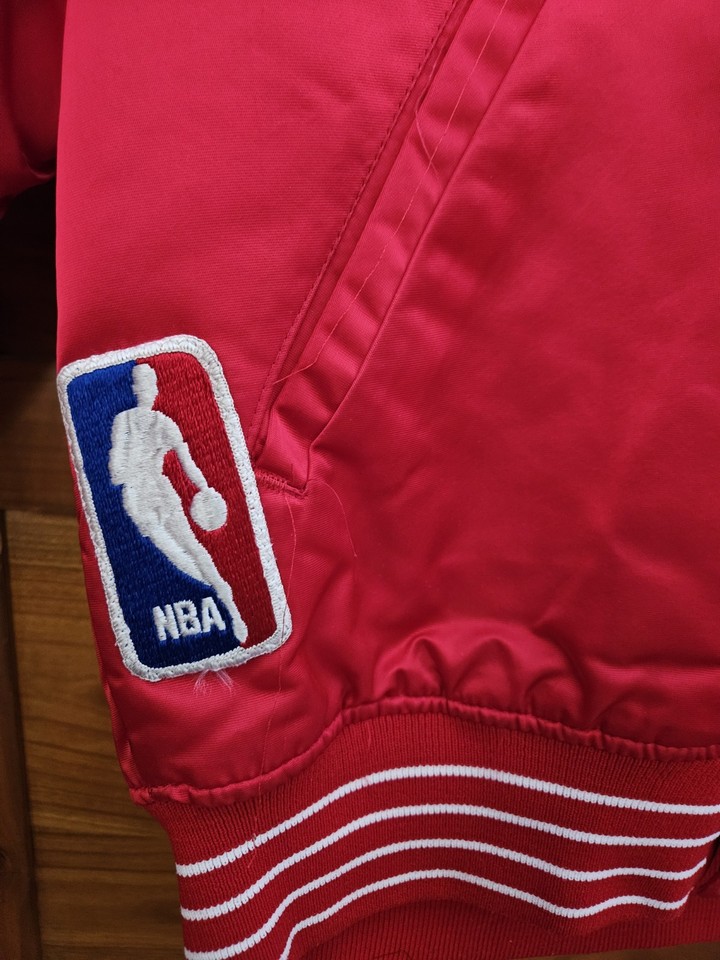 Vintage RARE 80s NBA Chicago Bulls Red Starter Satin Bomber Jacket Men ...