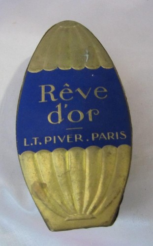 Reve d'or Powder Box - L.T. Piver - Paris 4-3/4" x 2-1/4" - Blue - Gold ...