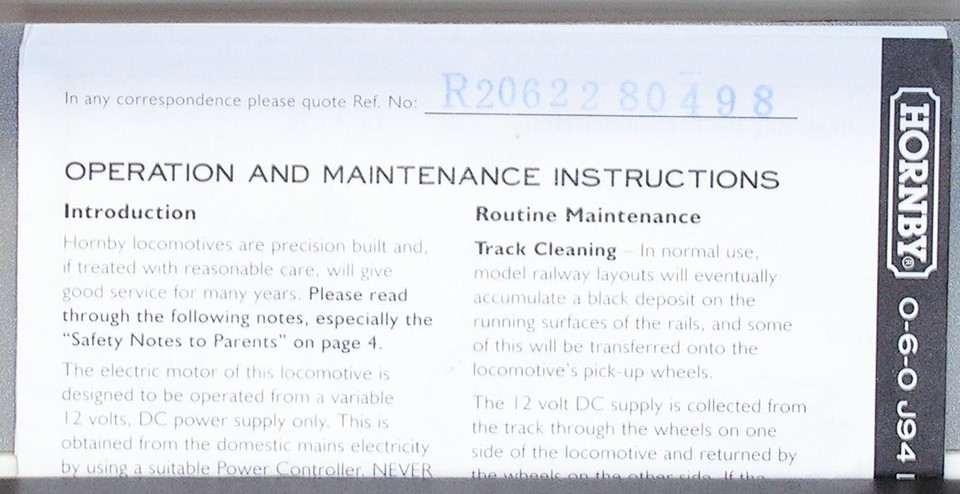 Hornby 00 R2062 Class J94 0-6-0ST Locomotive LNER 8006 Bunker Ext Box ...