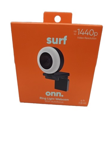 Surf ONN Webcam With Ring Light 1440p Resolution Built-in Microphone ...