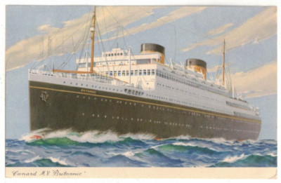 1952 Postcard: Cunard M.V. “Britannic” - Mailed from Liverpool | eBay