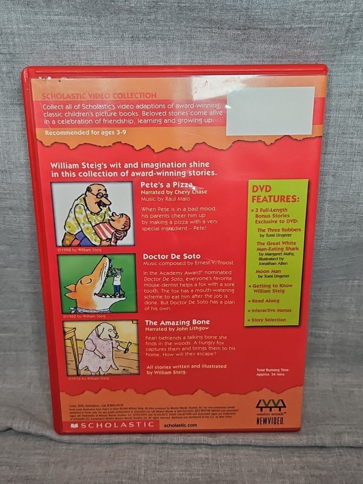 Petes a Pizza...and More William Steig Stories (DVD, 2003) Ex-Library ...