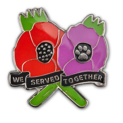 We served together Animals enamel NEW pin badge 2023 purple poppy | eBay UK