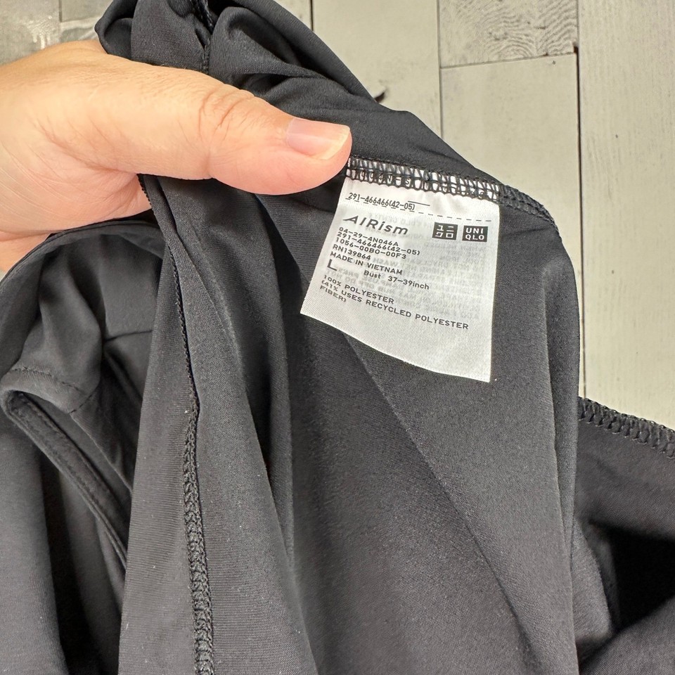 Uniqlo Airism Black Sleeveless Dress Comfortable Casual Pockets Women's Large | eBay