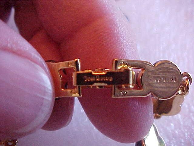 Joan Rivers GREEN Ladybug Bracelet + Matching Earrings Enamel Gold ...