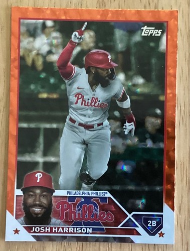 Josh Harrison 2023 Topps Orange Foilboard 297/299 Phillies Parallel ...