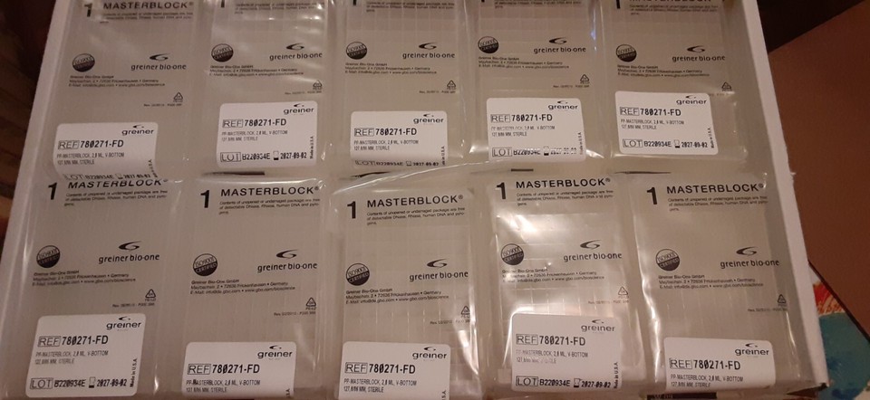 Greiner Bio-One, 2.0ml PP-Masterblock, V/Bottom, (50 sealed plates ...