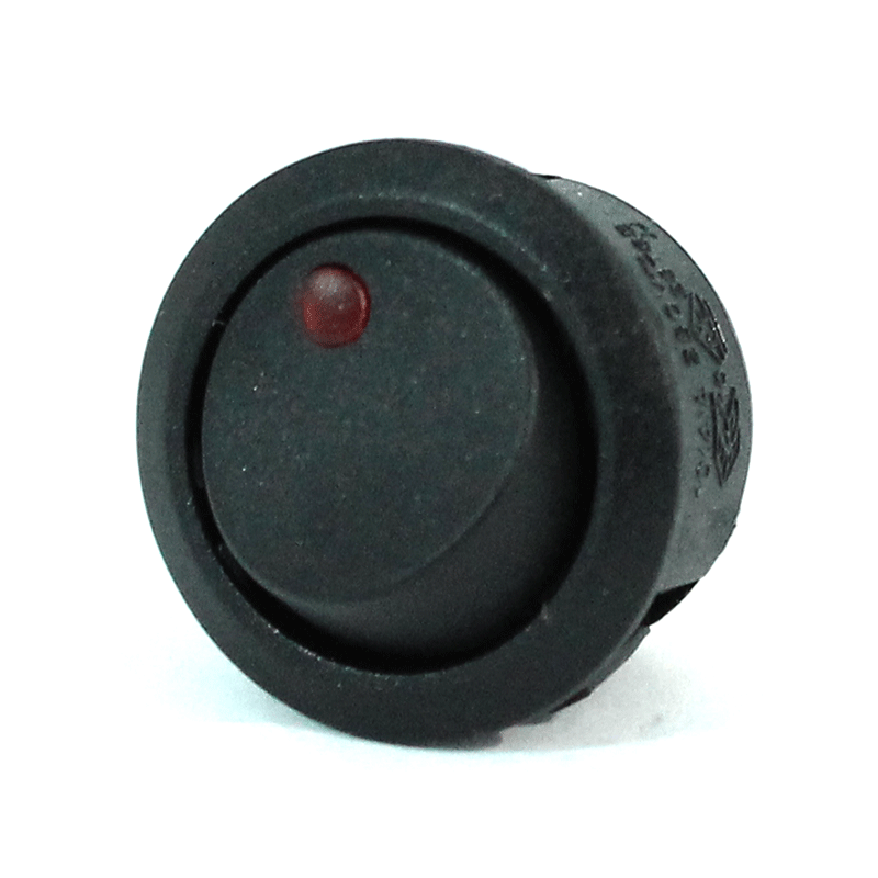 SCI R13-112 Black Round Rocker Switch Red LED 3P SPST On-Off 12VDC | eBay