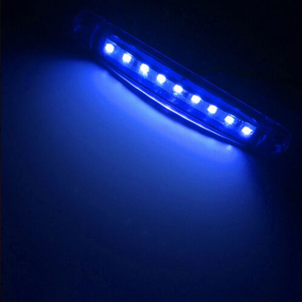 Blue Side Lights Marker 4"inch 9-LED Clearance Lamp 12V Waterproof ...