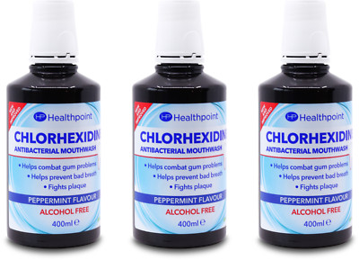 Healthpoint Chlorhexidine Antibacterial Alcohol Free Mouthwash 400ml x ...