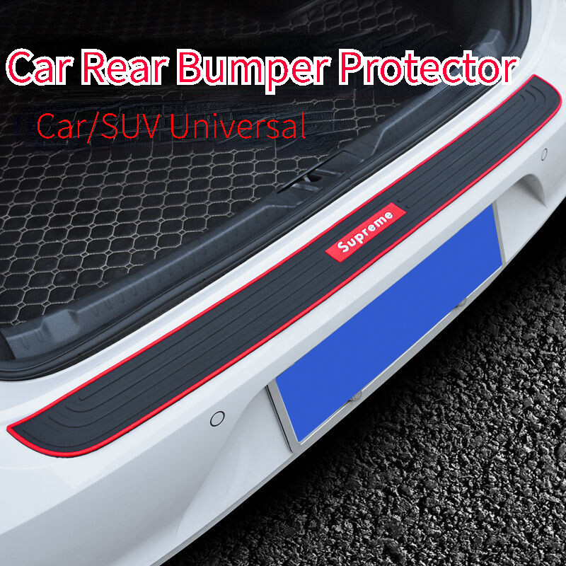 Car Rear Bumper Protector Strip Rubber Anti-Scratch Trunk Exterior ...