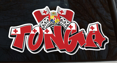 Tonga Flag Car Sticker 200 x 100mm Vinyl Waterproof Vinyl FREE BONUS ...