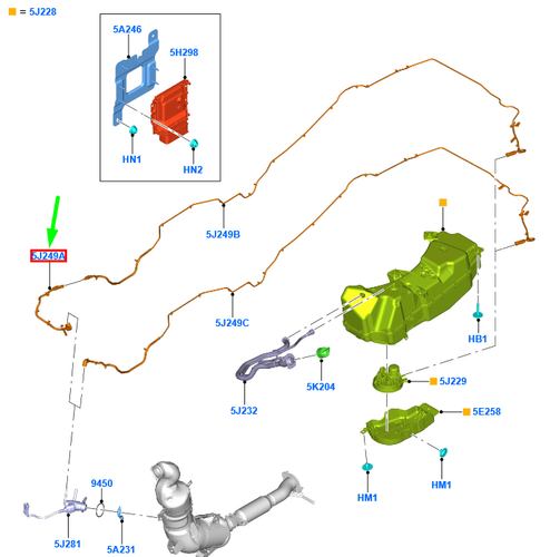 FORD RANGER T6 MK1 Reductant Pressure Line JB3G-5J249-ED 2291799 NEW ...
