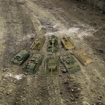 8 Pieces 1:72 Scale Tank Model Collectible 4D Modern Tank Model ...