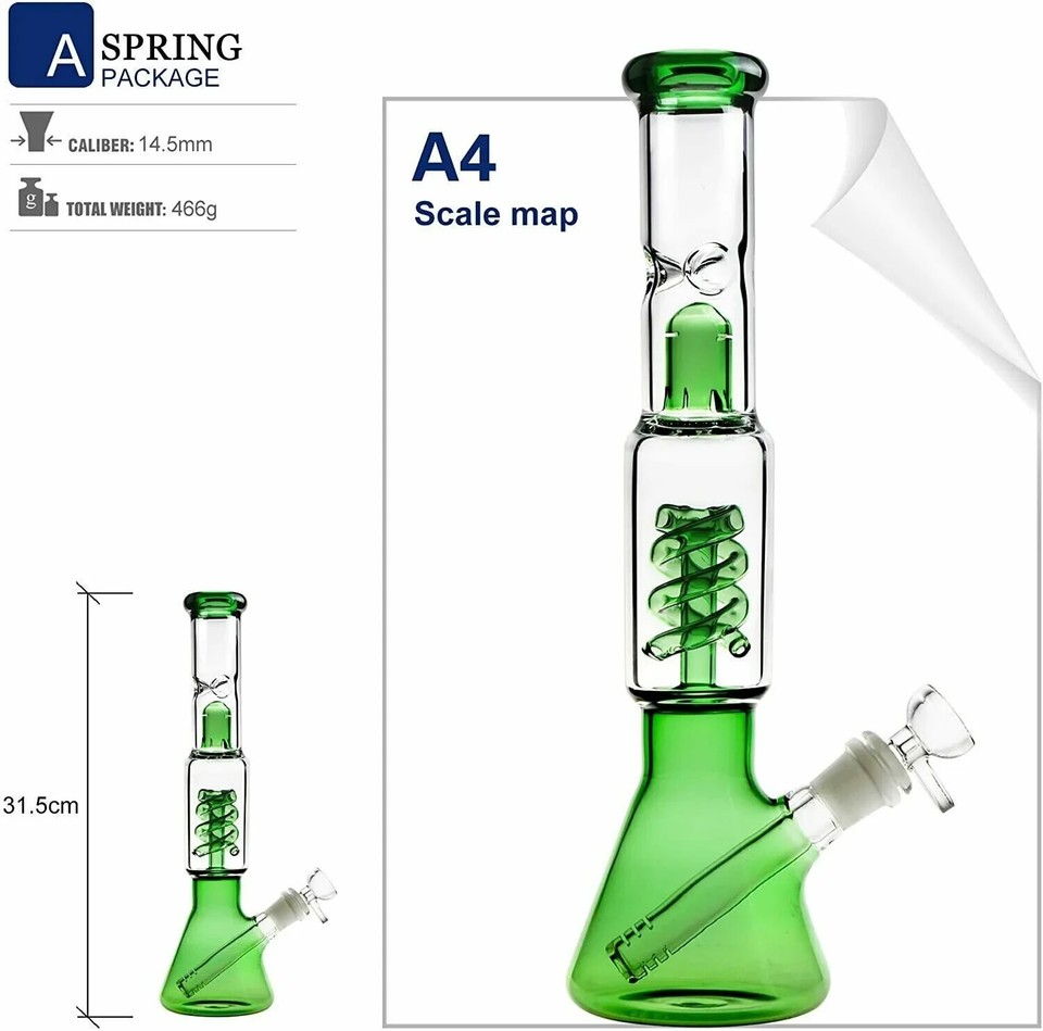 Premium 13" Glass Heavy Bongs Bong Hookah Water Pipe Heavy Beaker 14mm ...