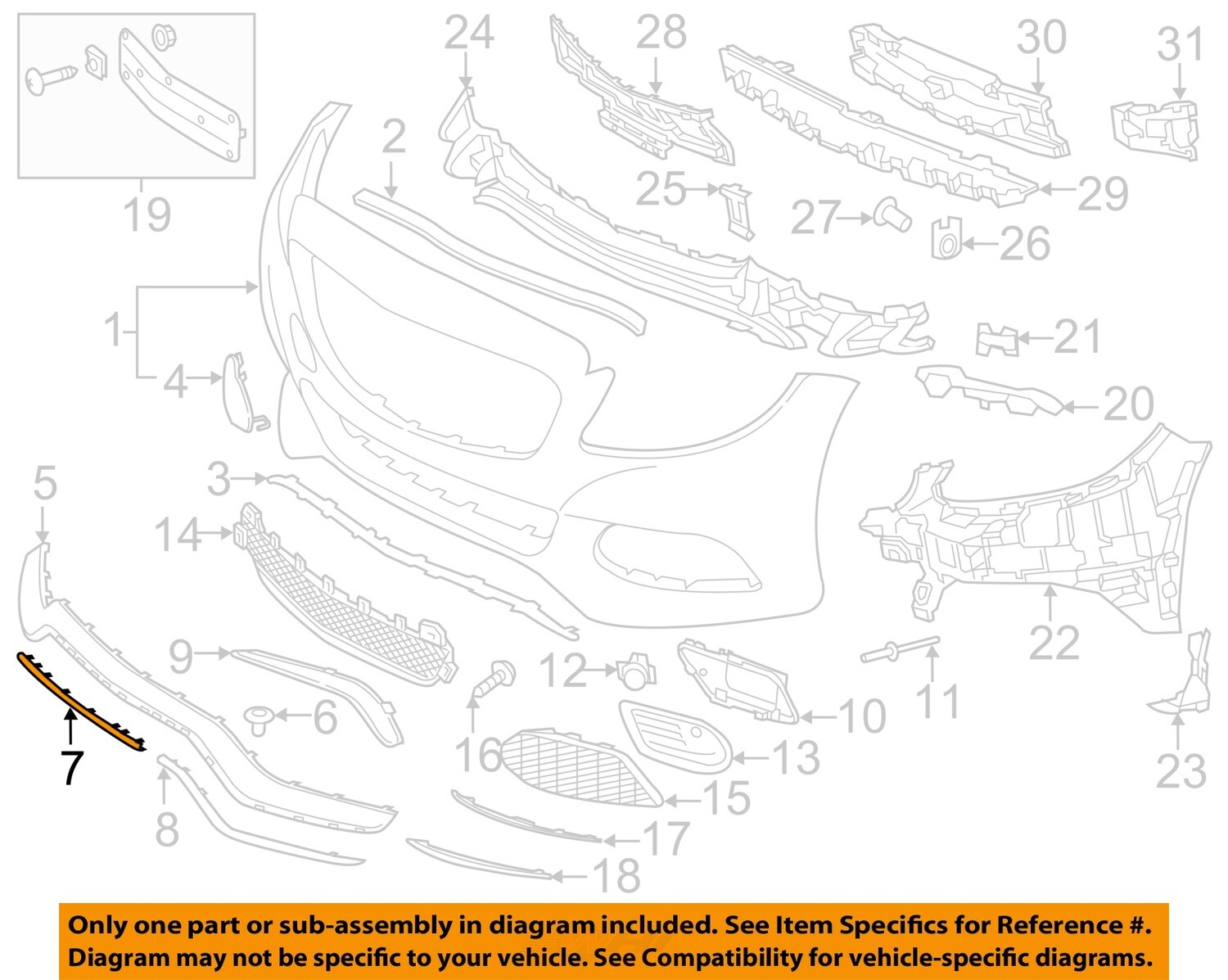 MERCEDES OEM 15-18 C300 Front Bumper-Center Molding 2058851574 | eBay