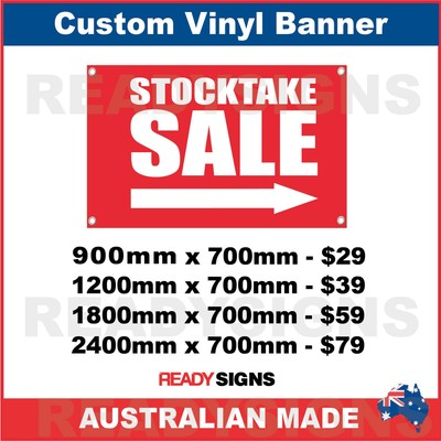 STOCKTAKE SALE ( ARROW ) - CUSTOM VINYL BANNER SIGN - Australian Made ...