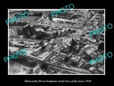 OLD POSTCARD SIZE PHOTO OF HOLSWORTHY DEVON ENGLAND VIEW OF THE TOWN ...