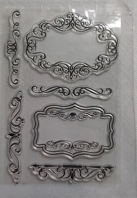 6 teilig Stempel Clear Stamps Rahmen Frame Silikonstempel Filigran ...