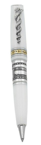 Marlen Ippocrate (Hippocrates) Ballpoint Pen Silver Rod of Asclepius # ...