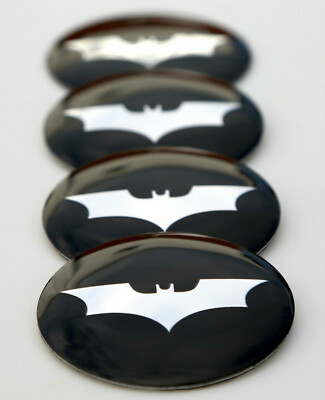 4x 56mm Batman Dark Knight Car Wheel Center Hub Caps Badges Emblem ...