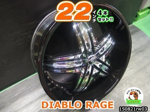 JDM Used Deep Rim Wheels 22-inch 4-Pack Set DIABLO TIRADO RAGE 22x9.5J ...