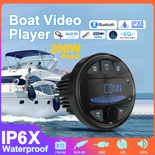 2025 Boat Radio Marine Stereo Source Media Player AM FM RDS Receiver MP3 MP4 Vid | eBay UK