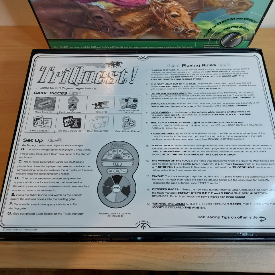 TriQuest! - The Horse Racing Board Game Win! Place! Show! Rare Hard to ...