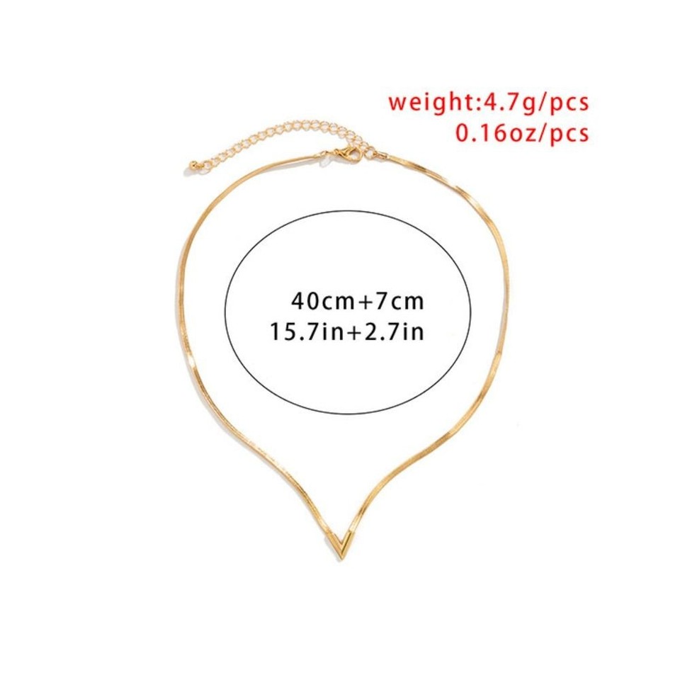 Fineness Clavicular Chain V-shaped Woman Jewelry Creative Snake Choker ...