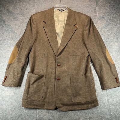 VTG Orvis Sport Coat Jacket Elbow Patches 44L USA Made Tweed Style Wool ...