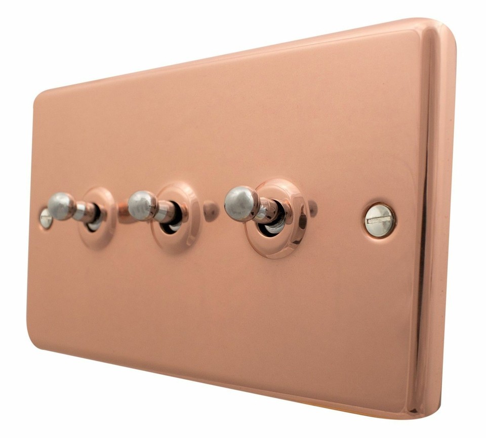 Brushed Matt Satin Copper Plug Sockets Light Switches Dimmers - Whole ...