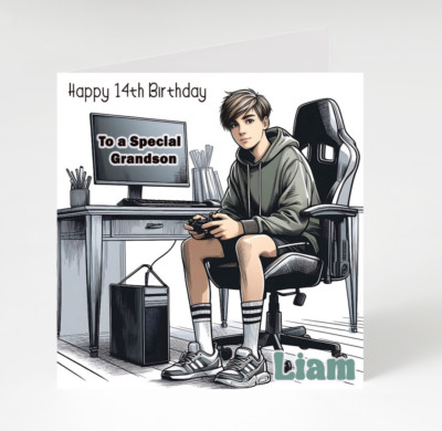 Personalised Teenager Boy Gaming Birthday card, Card for Son Friend ...