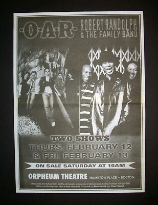 Oar, Robert Randolph, Orpheum Theatre Boston 2004 Poster Type Concert ...