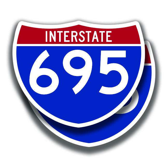 NEW YORK INTERSTATE 695 STICKER 2 Decals Road Sign Bogo Highway Car ...