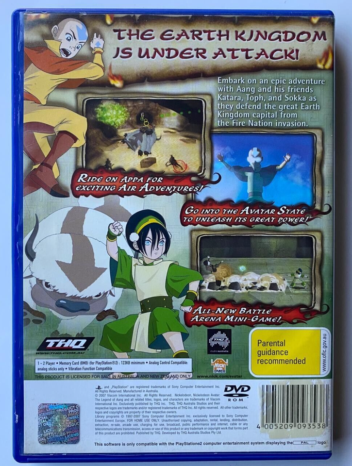 Avatar The Legend Of Aang Burning Earth Sony PlayStation 2 PS2 ...