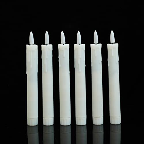 7 Inch Short Flameless Flickering Led Taper Candles With Two Remotes ...