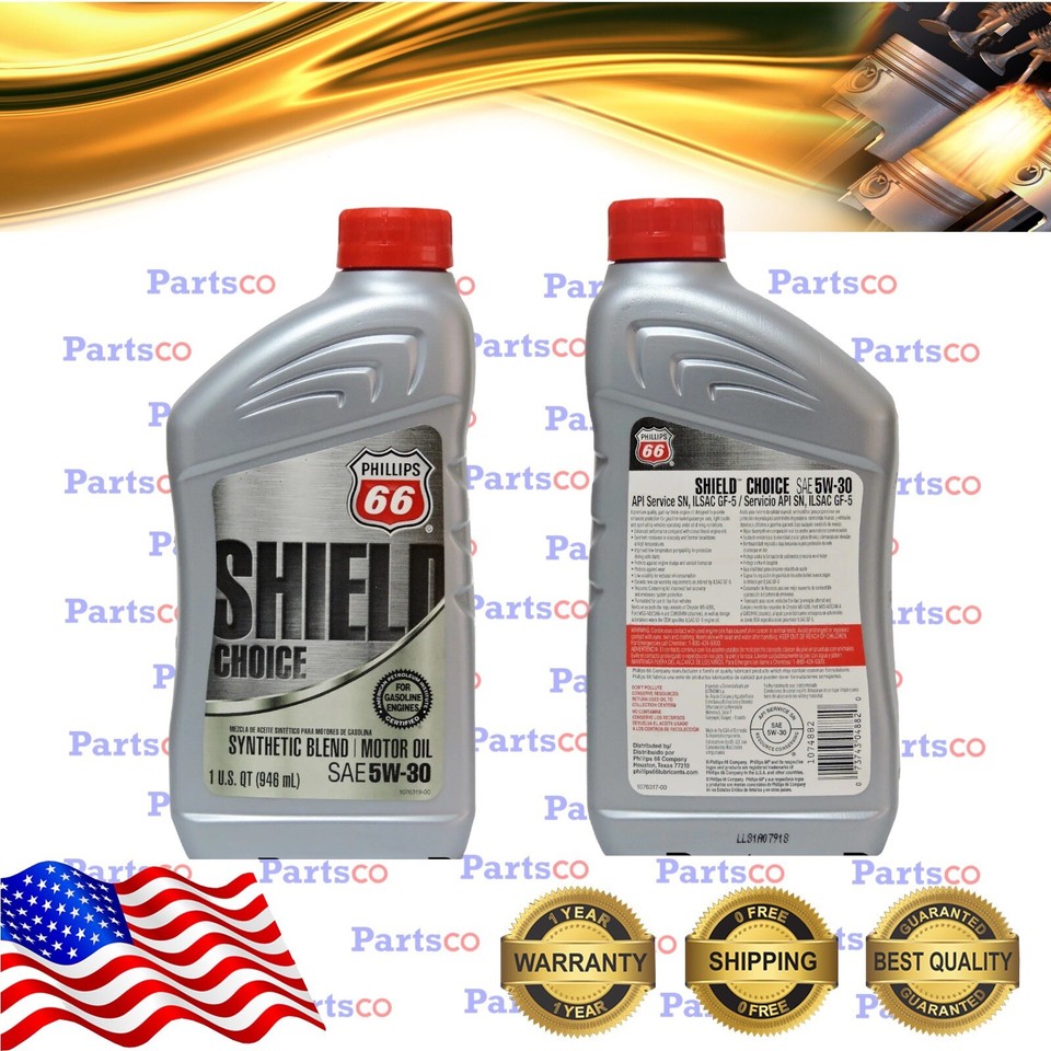 Motor Oil 5W30 Synthetic Blend 8 Quarts PHILLIPS 66 Shield Defense | eBay