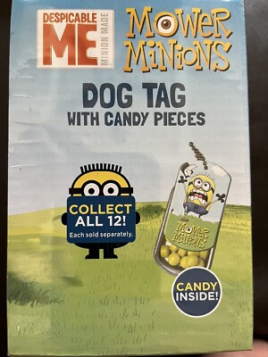 12x Despicable Me Mower Minion Dog Tags w/Candy Pieces Series 1 Sealed ...
