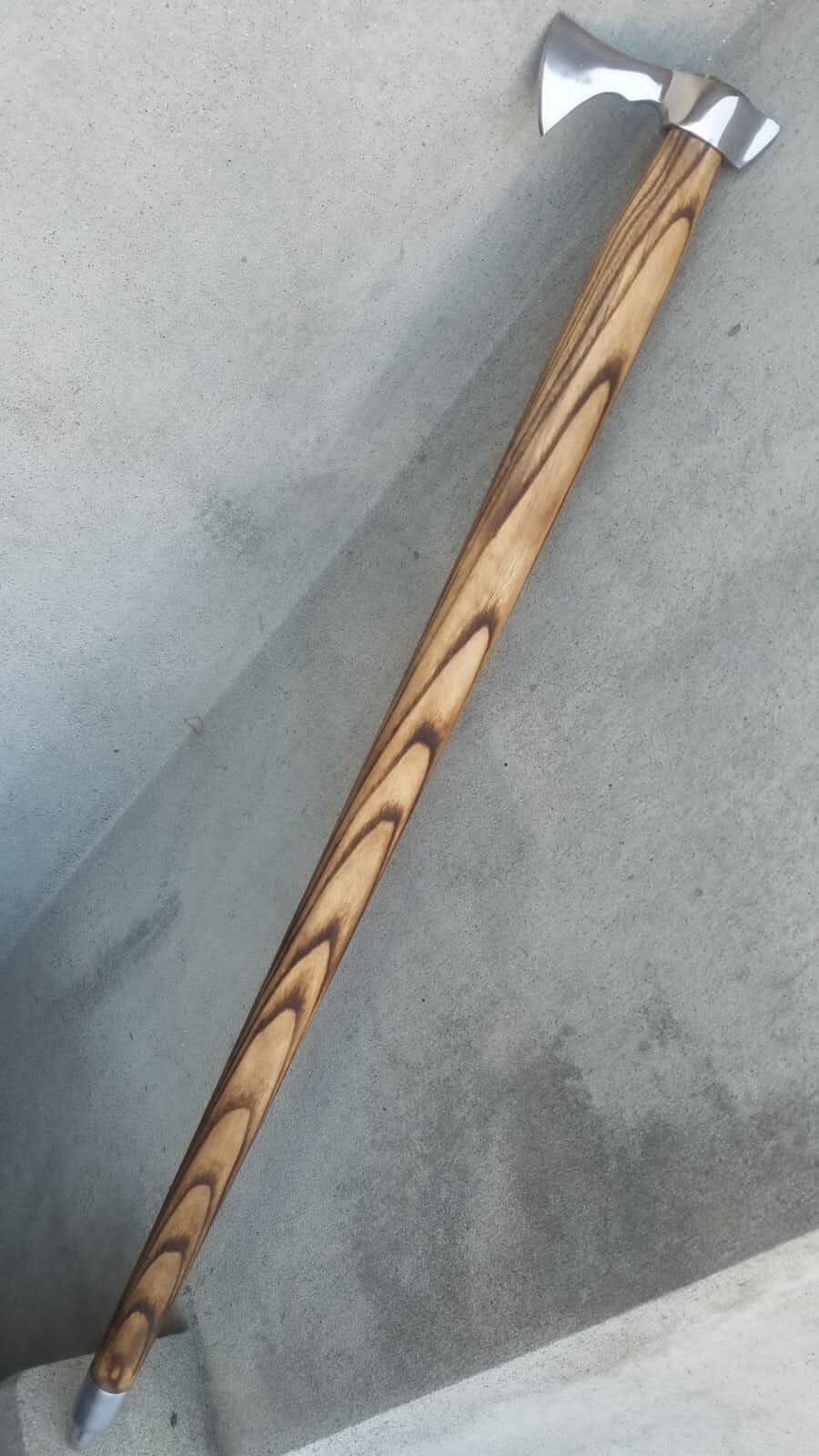 Custom handmade Walking Stick AXE Carbon Steel Grand Parents & Father ...