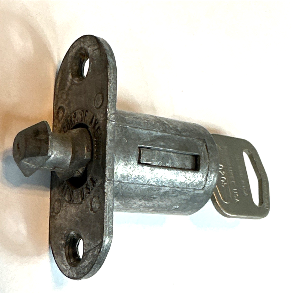 Vintage Push Button Plunger & Padlock Lock Lot w/ Keys + Leather Rose ...