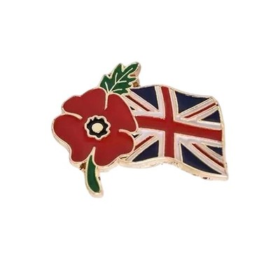 Union Jack Red Poppi Pin Badge 2025 Popp.y Badge Remember,Veteran ...