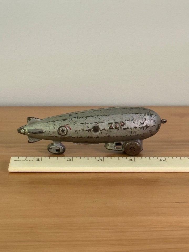!Set of 2! Vintage Prewar 1930's Dent CO Zep Cast Iron Zeppelin Pull ...