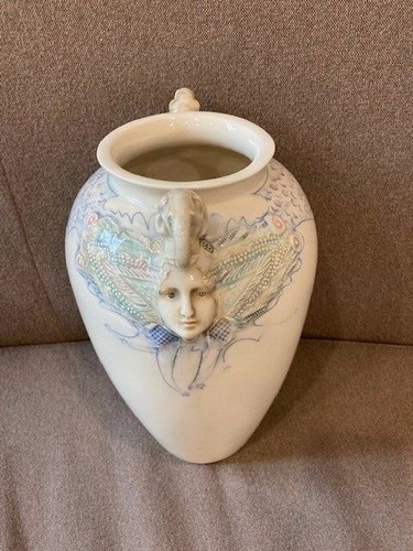 Monumental Vintage David Keyes Takoma Art Pottery TAP Vase Elephants Female Face | eBay