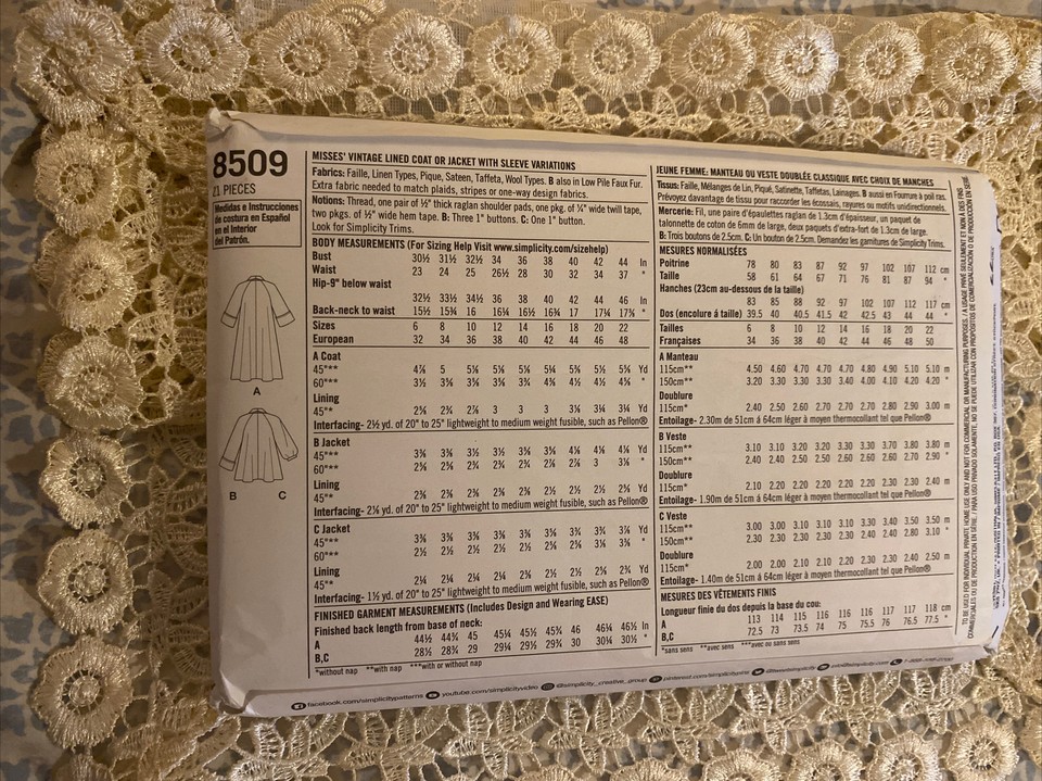 Simplicity Pattern 8509 Size 14-22 / NEW UNCUT Factory Folded | eBay